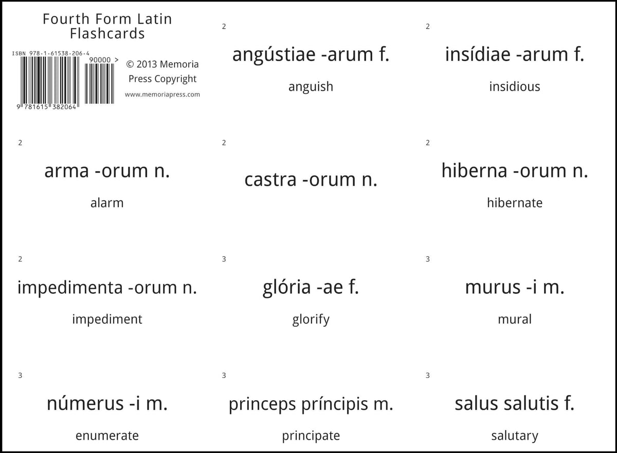 Fourth Form Latin Flashcards by Cheryl Lowe; Michael Simpson
