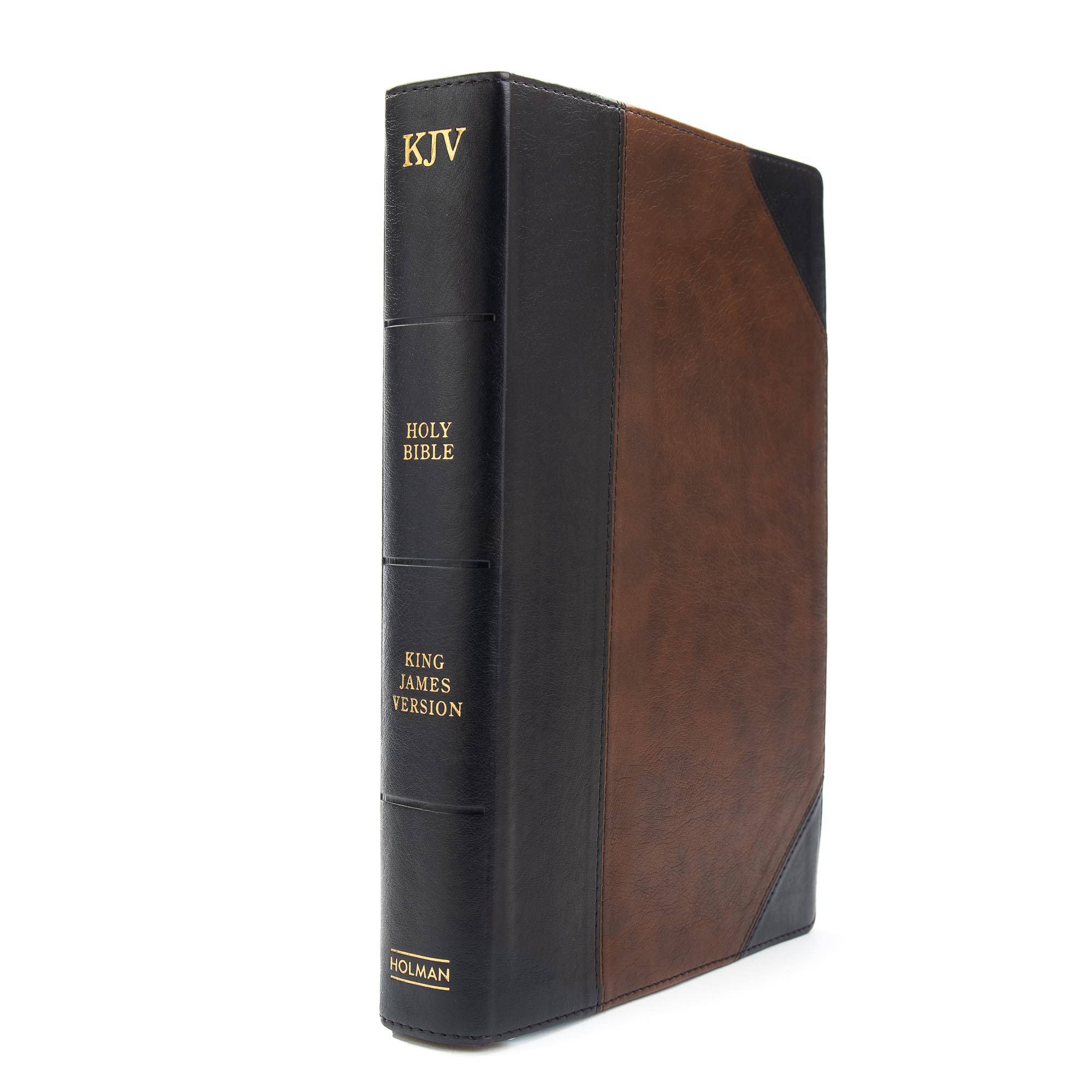KJV Super Giant Print Reference Bible (Black/Brown LeatherTouch ...