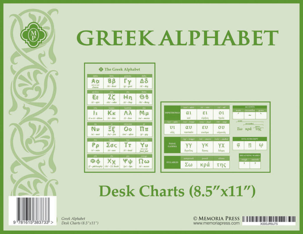 Greek Alphabet Desk Charts by Memoria Press