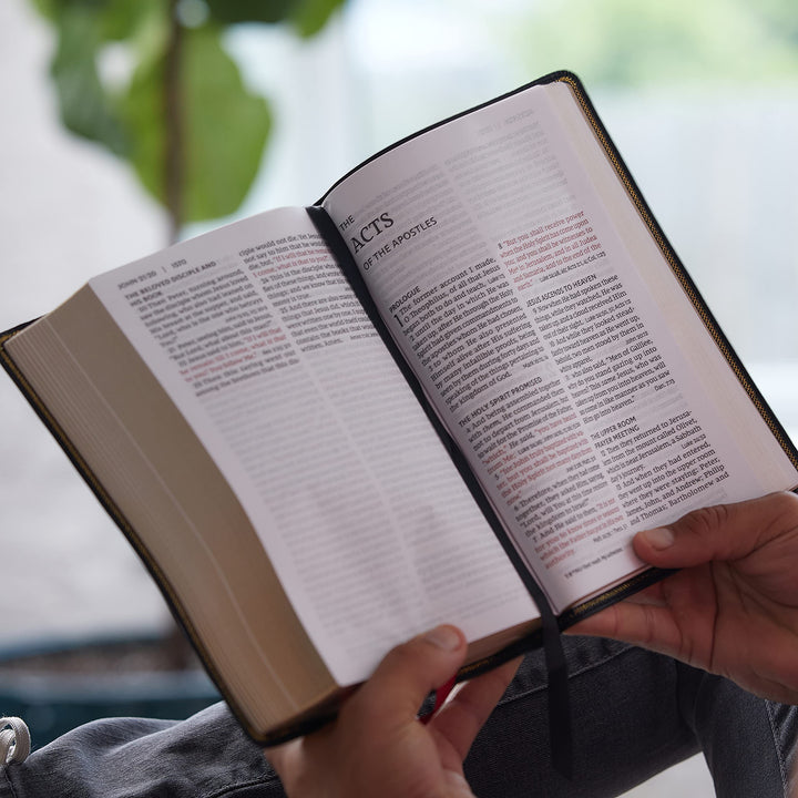 NKJV Personal Size Large Print End-of-Verse Reference Bible (Leathersoft, Black) by Bible